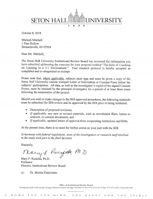 IRB Approval Letter – Michael Mitchell